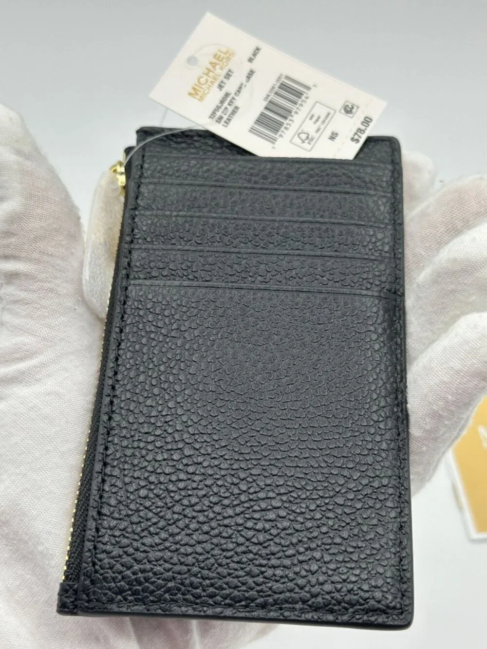 Michael Kors | Bags | Michael Kors Jet Set Small Black Leather Zip Key ...